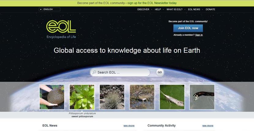 The Encyclopedia of Life (EOL) - Bibliotheca Alexandrina